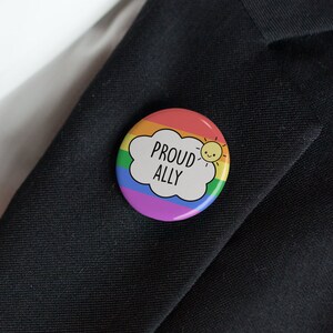 Proud Ally Badge | LGBTQ Community - Rainbow Pin - Gay Pride - Etsy UK