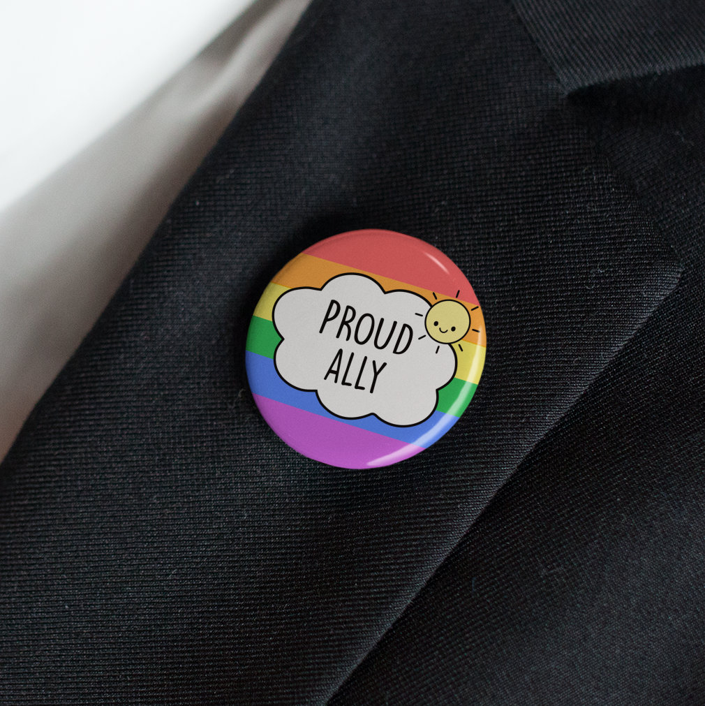 Proud Ally Badge LGBTQ Community Rainbow Pin Gay Pride | Etsy UK