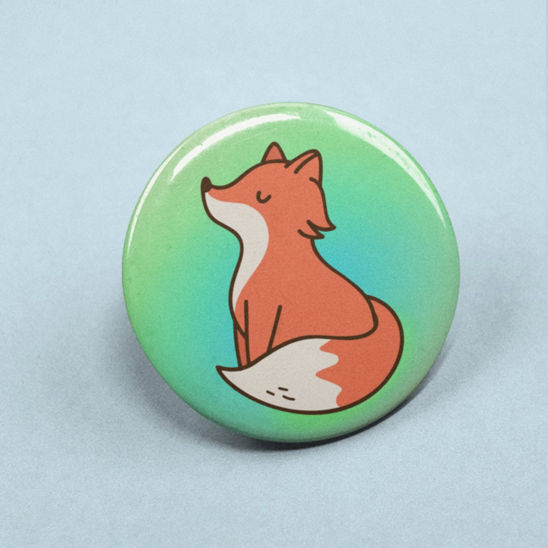 Fox Pin Badge | Fox Lover Gifts - Animal Lovers - Cute Fox Badges - Etsy