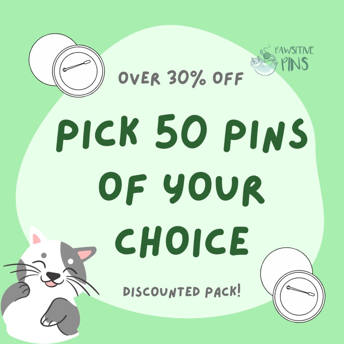 Pick Your Own 50 Badge Pins | Please Read Description, Care Box, Gift ...