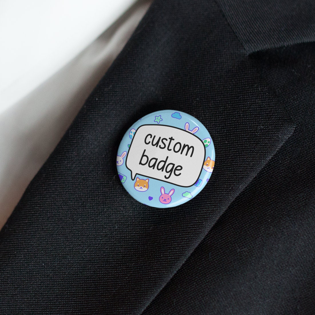 Cute Custom Badge Pin Personalised Gift Custom Text | Etsy