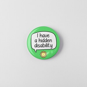 I Have A Hidden Disability Badge Pin | Hidden Disability - Invisible ...