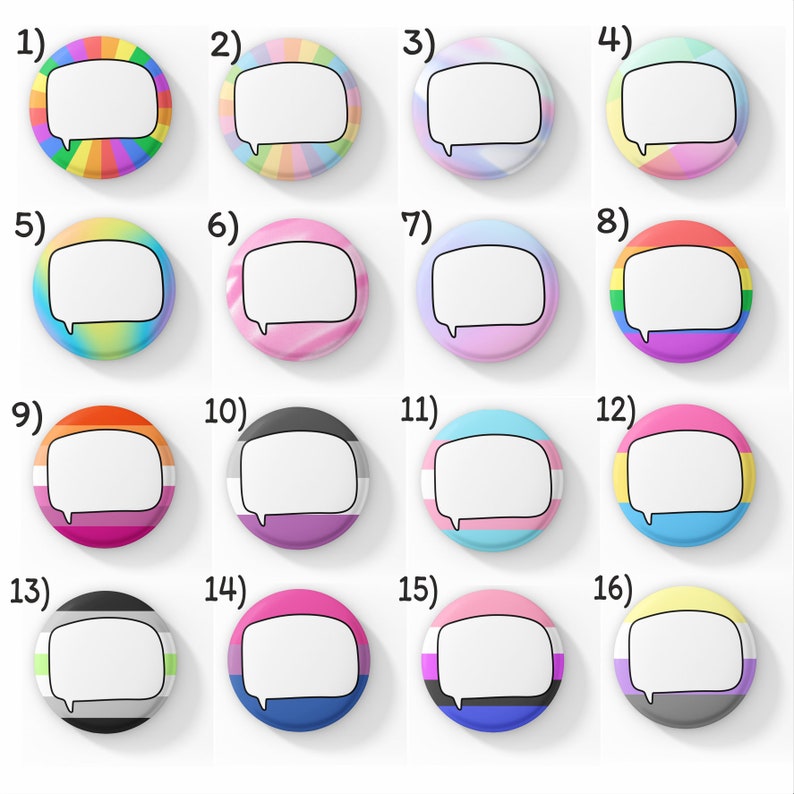LARGE Multicolour Custom Speech Badge Pin 50MM Pins - Etsy