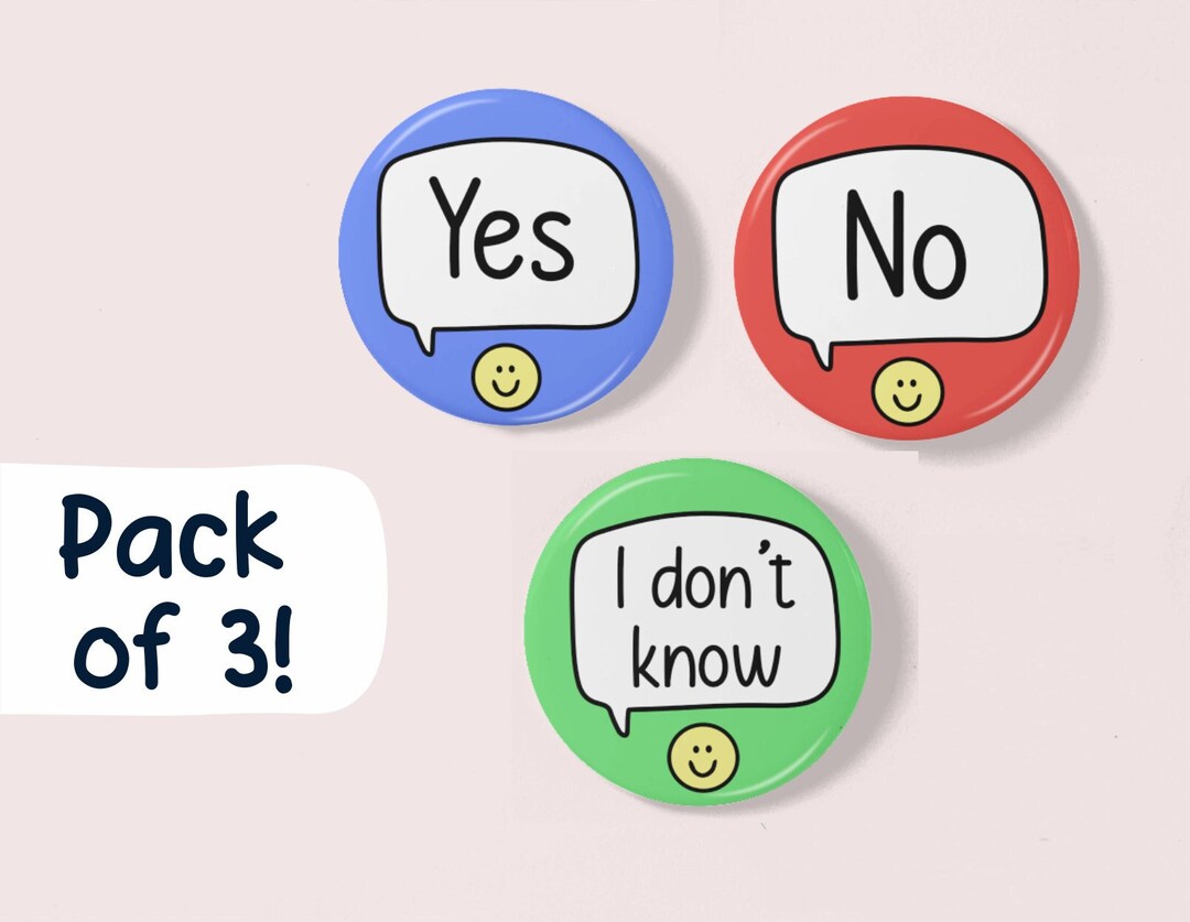 Communication Badge Set | PACK OF 3 | Pin Badges - Etsy