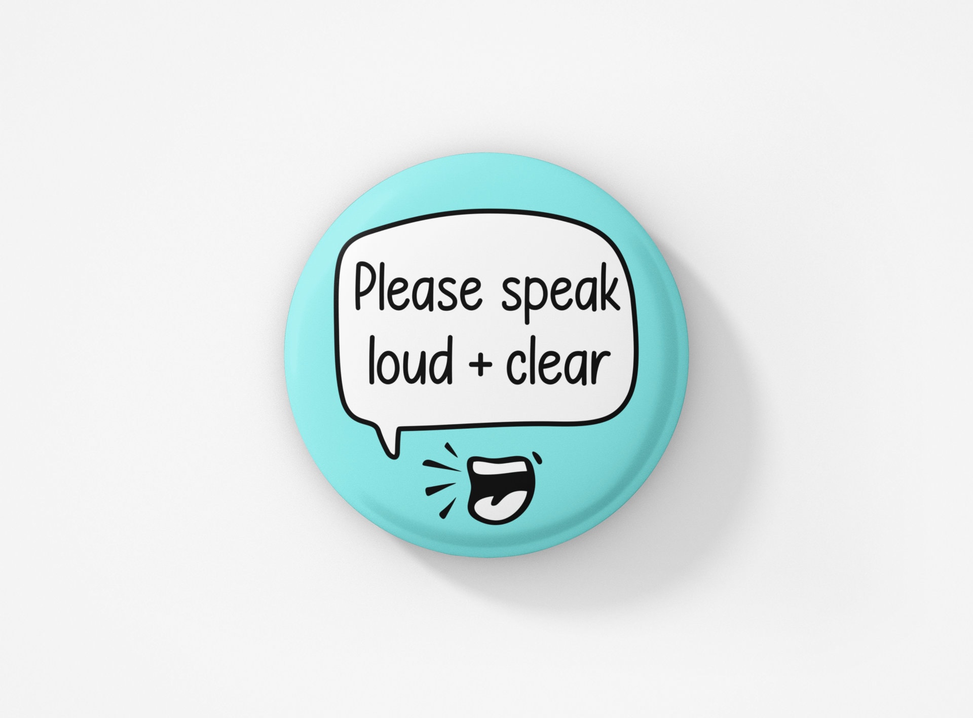 Please Speak Loud and Clear Badge Pin Auditory Processing - Etsy