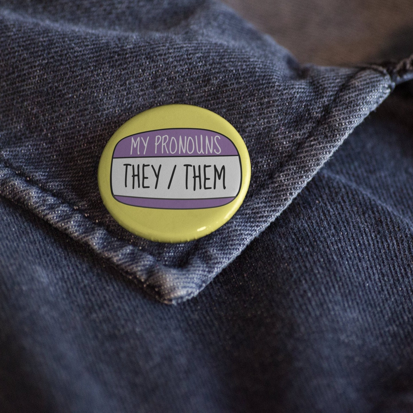 My Pronouns They Them Badge Pin / Gender Pin Pronoun Badge - Etsy UK