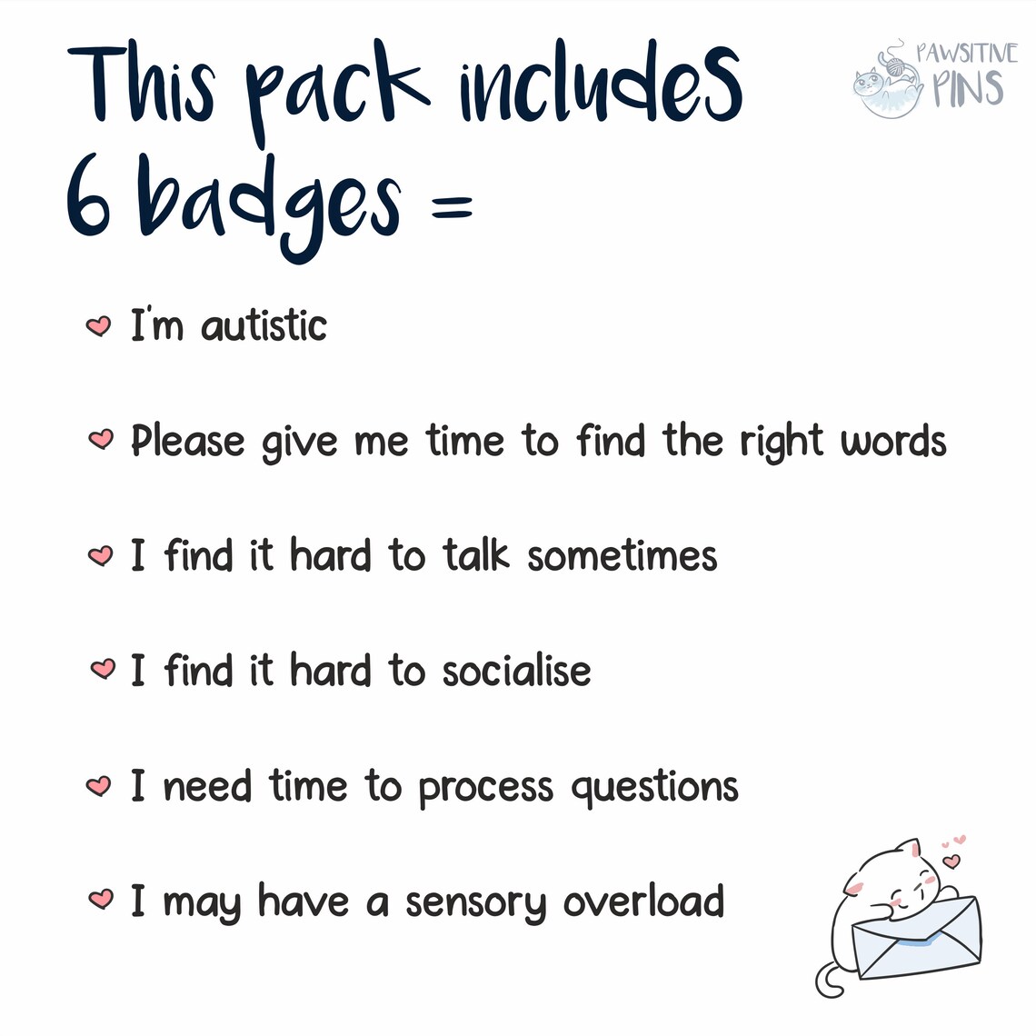 Autism Badge Set INCLUDES 6 Badges Badge Packs Autism - Etsy