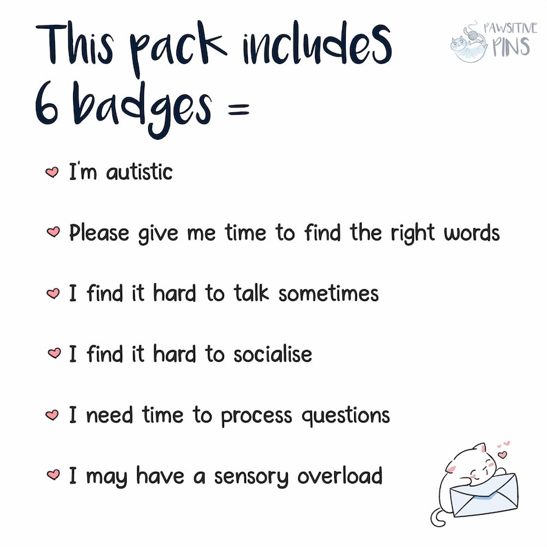 Autism Badge Set INCLUDES 6 Badges Badge Packs Autism - Etsy
