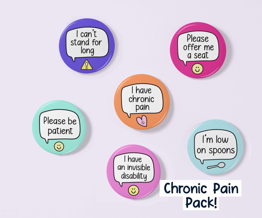 Chronic Pain Badge Set | INCLUDES 6 Badges | Badge Packs - Chronic ...