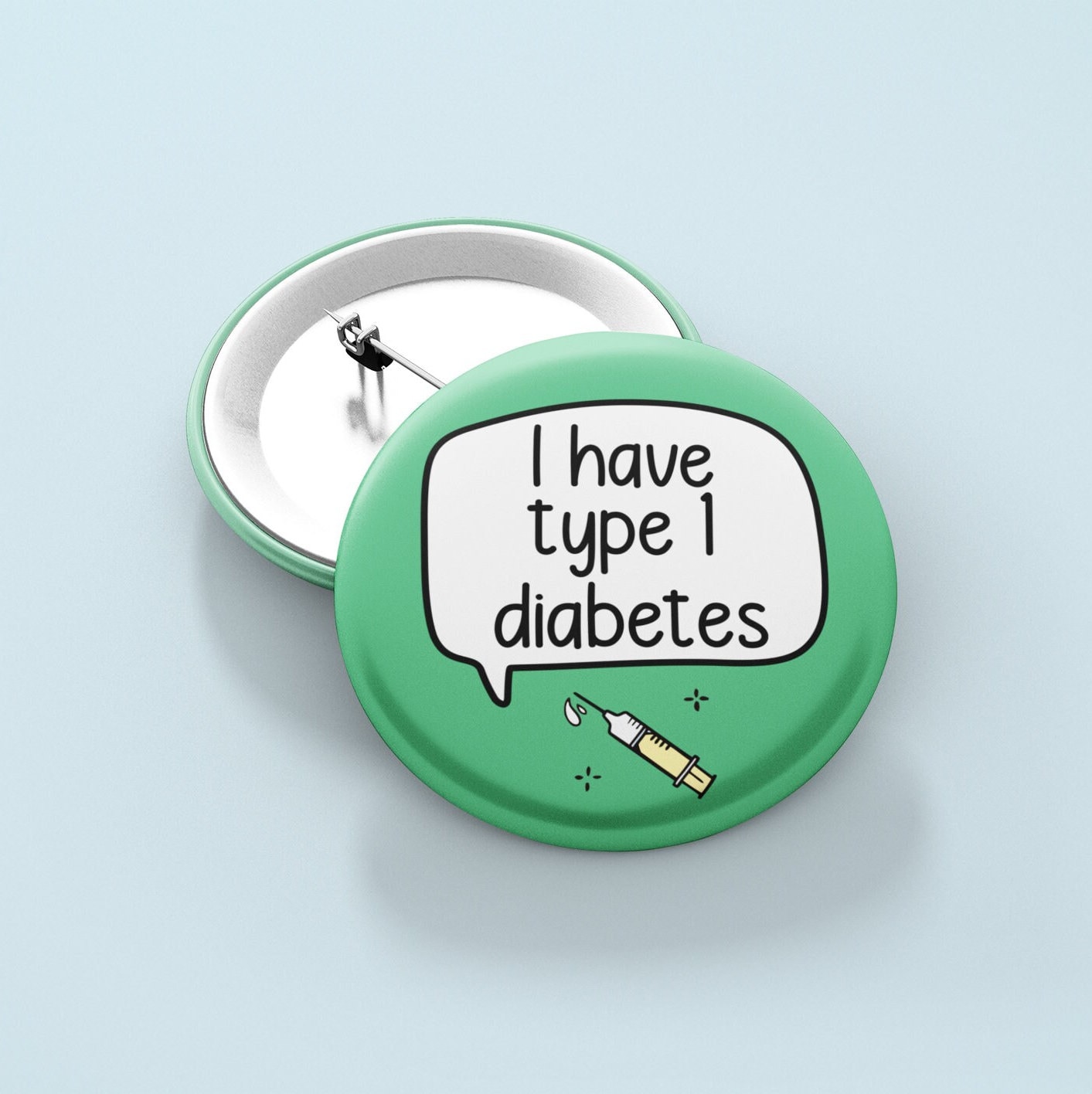I Have Type 1/2 Diabetes - Badge Pin | Diabetic, Medical Alert Badge - Etsy