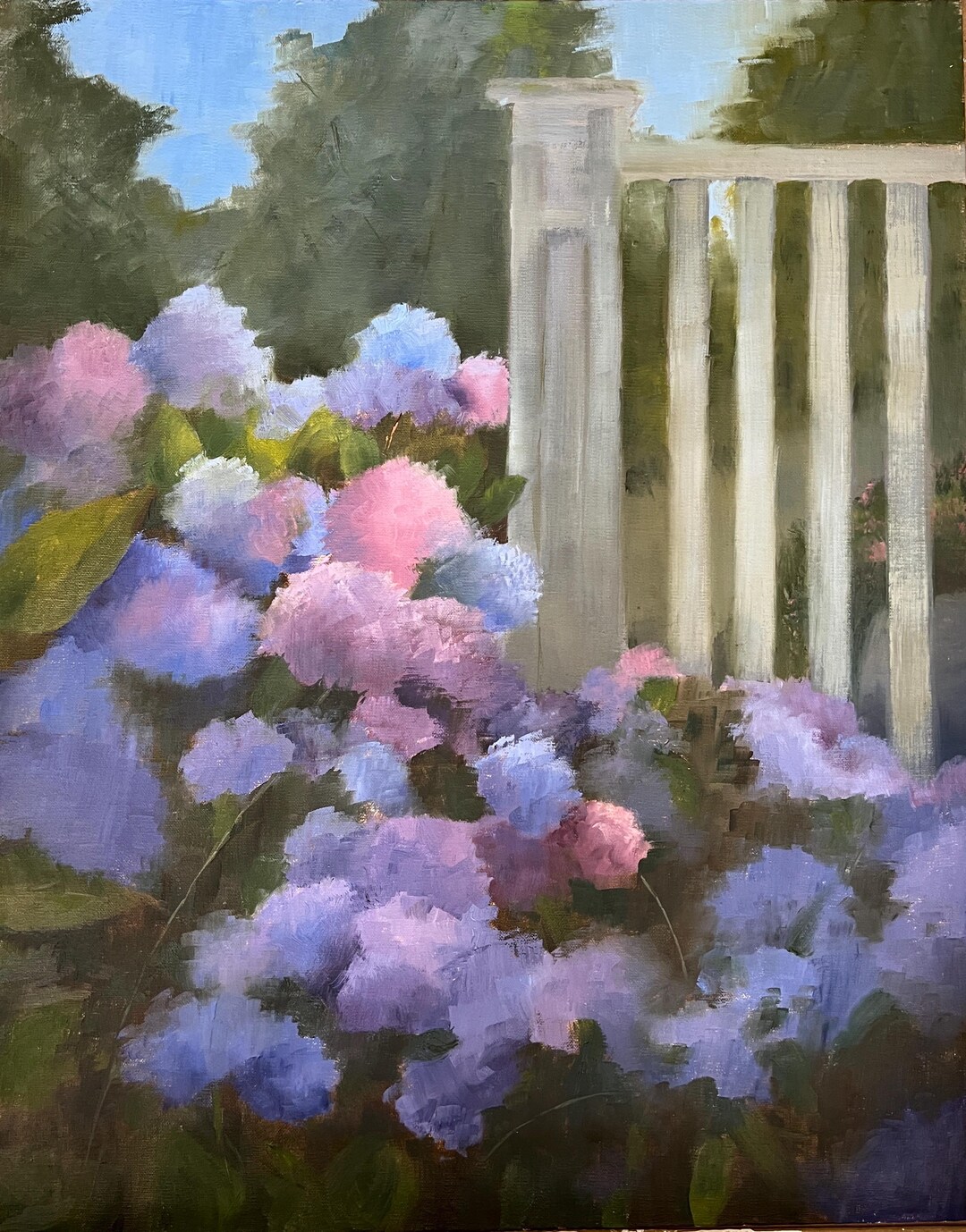 Original Oil Painting of Garden Hydrangeas - Etsy