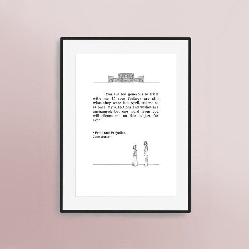 Pride and Prejudice Quotes - 3 A5 Quotes to Chose From | Hand ...