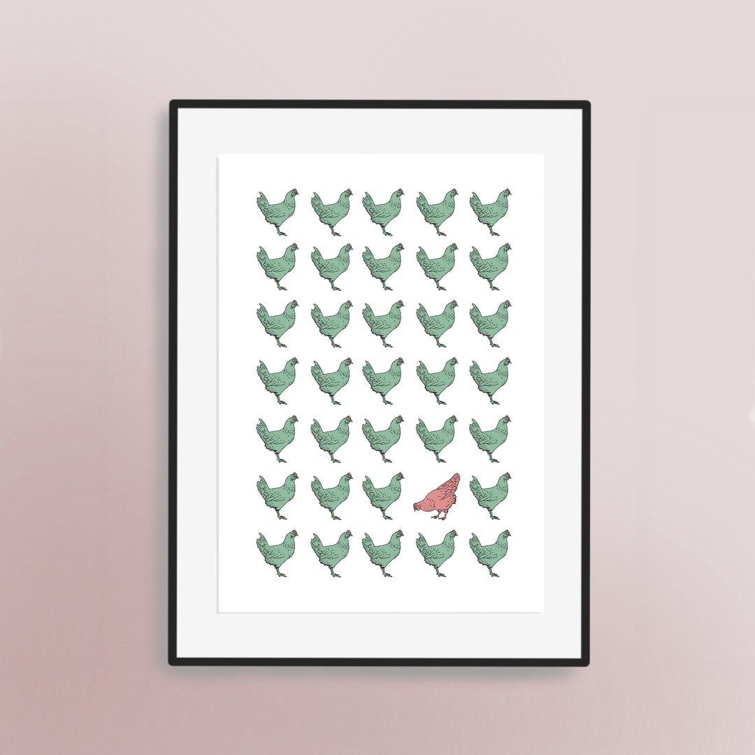 Hens Hens Hens Hand Drawn Artwork - Animal Wall Art | Chicken | Rooster ...