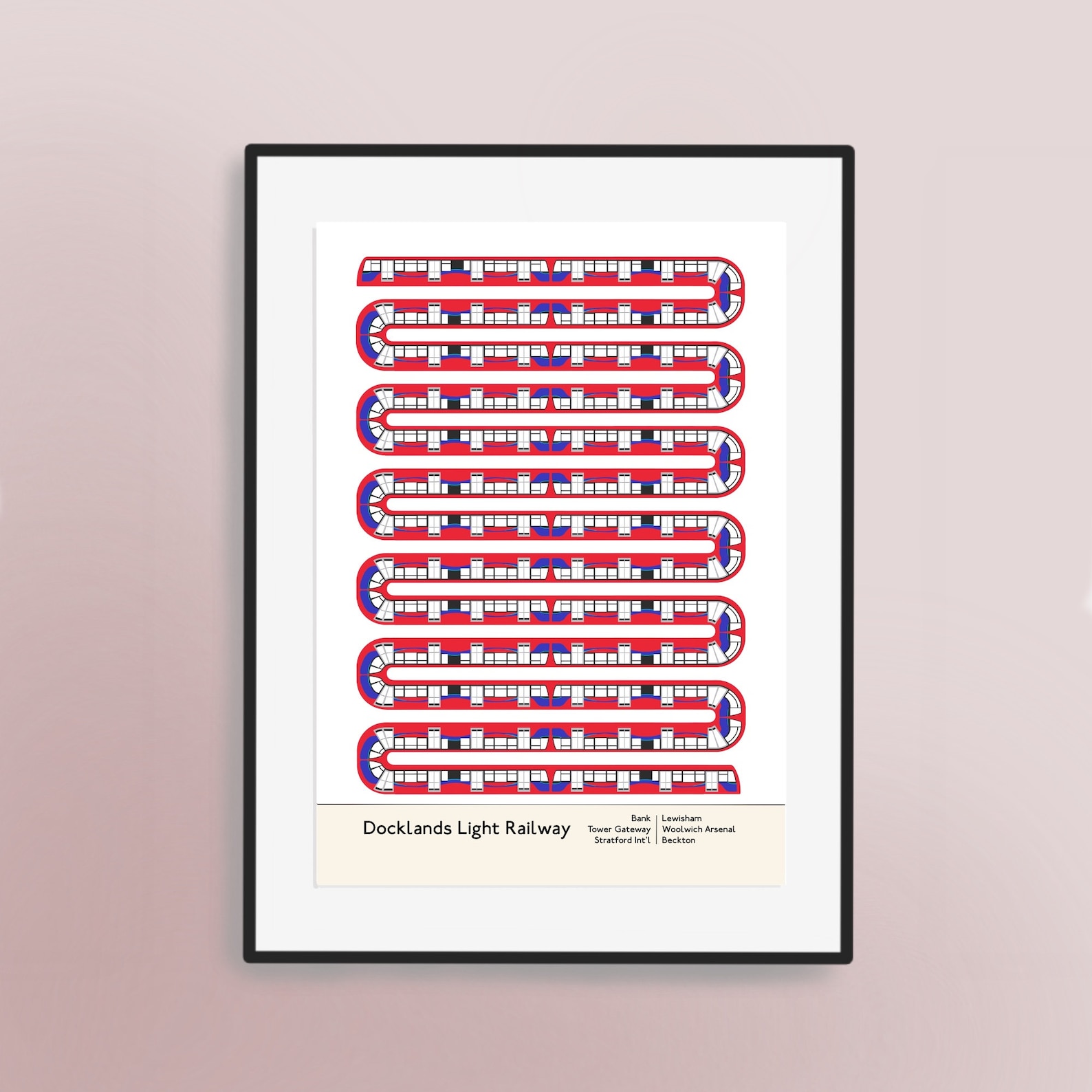 Docklands Light Railway DLR Hand Drawn Print - Wall Art | Art Print ...