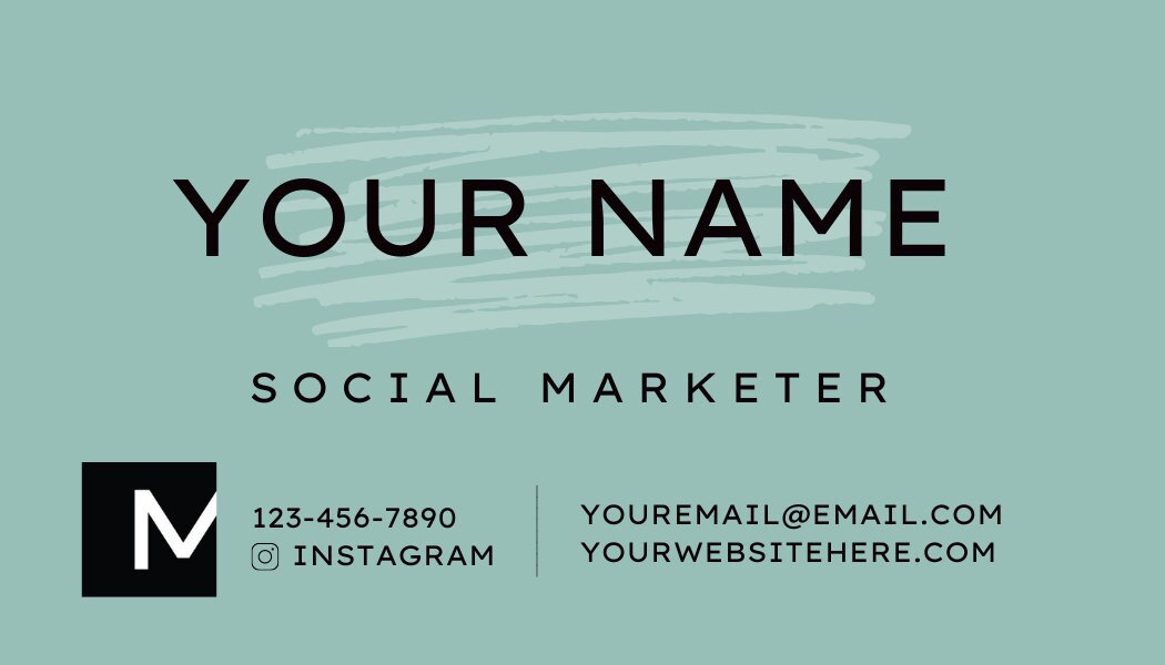 MODERE Business Cards Printed style: Green Original for Social ...