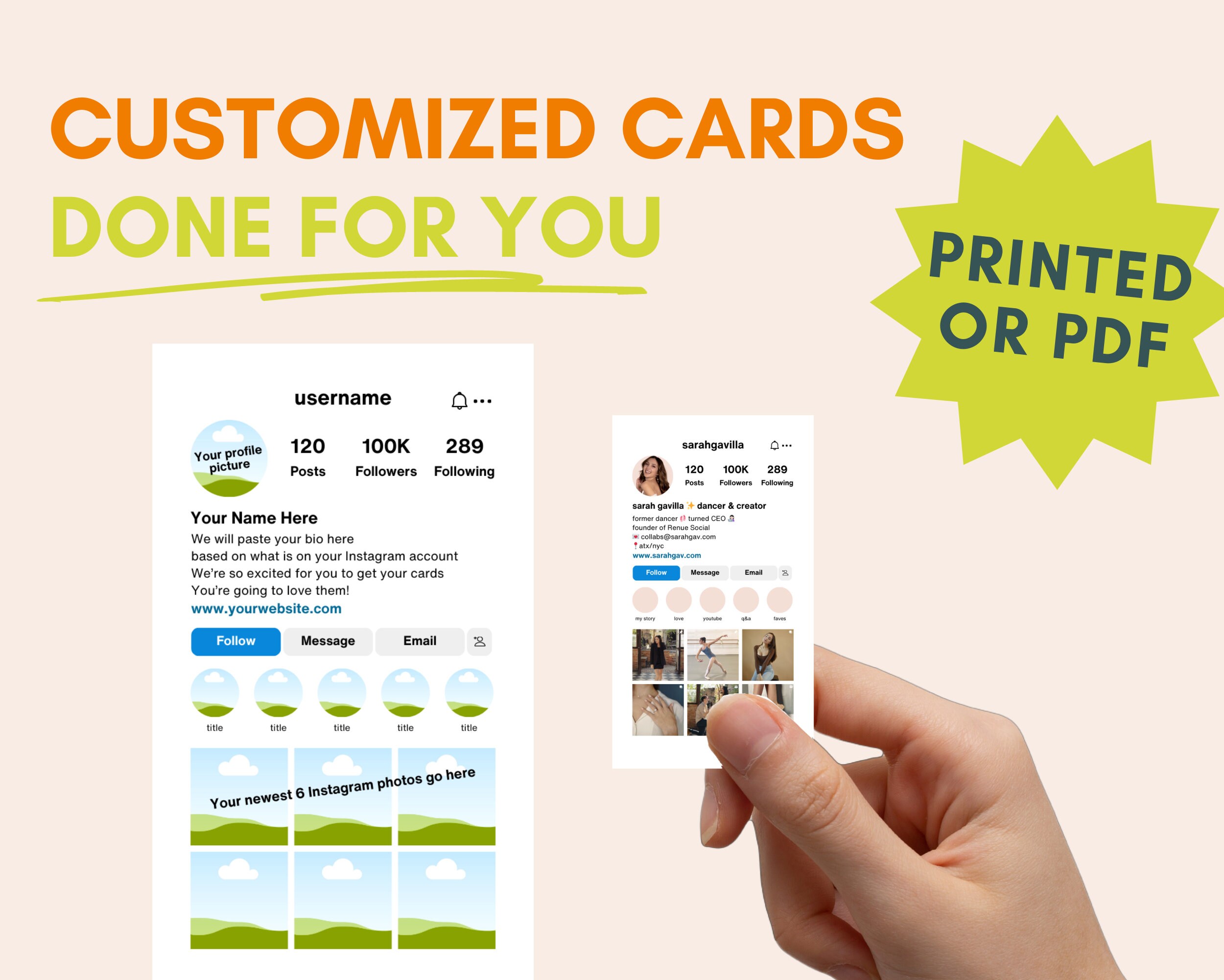 Wellness Instagram Business Cards 2024 for Health, Beauty, Creator ...