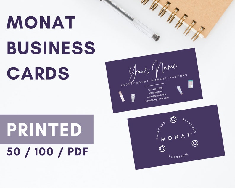 MONAT Business Cards Printed style: Purple Products-logo for Market ...
