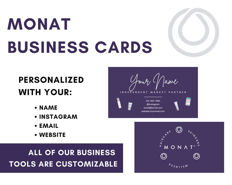 MONAT Business Cards Printed style: Purple Products-logo for Market ...