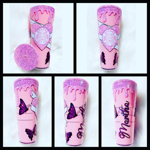 Starbucks Purple Rhinestone Tumbler - Etsy