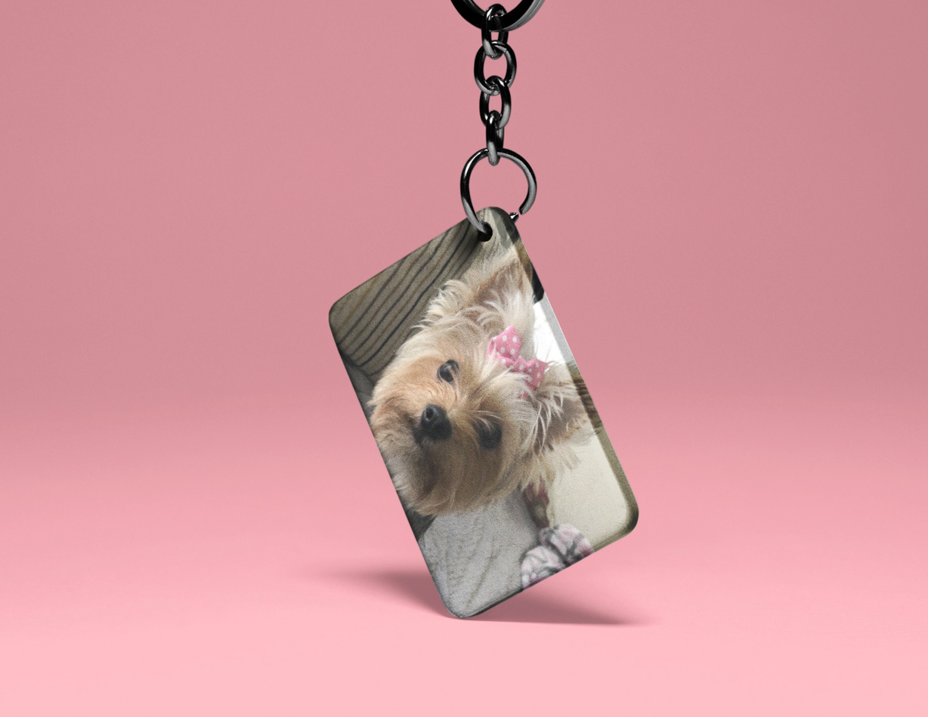 Personalized Puppy Keychain, Photo Custom Keychain, Double-sided Dog ...