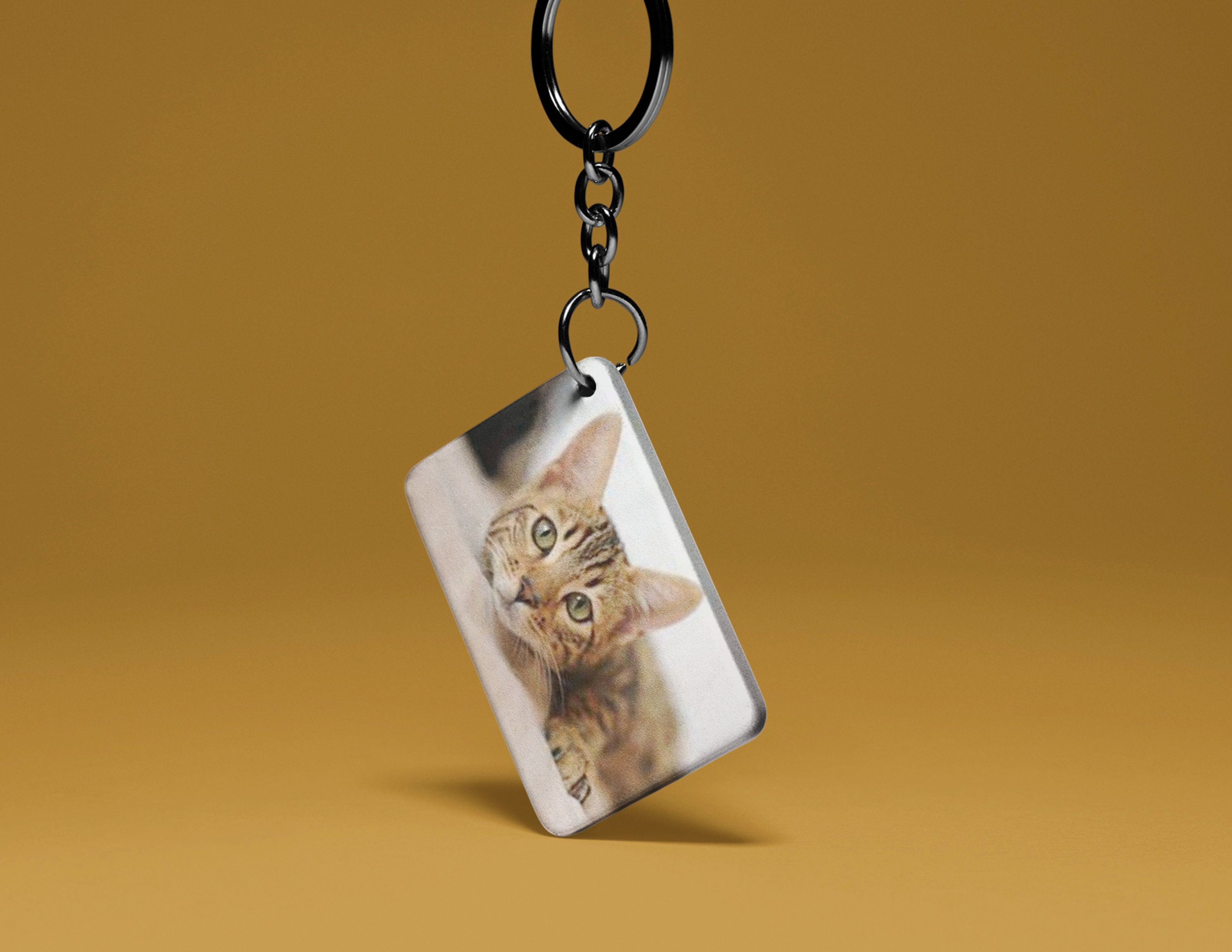 Personalized Cat Keychain Photo Custom Keychain Double-sided - Etsy