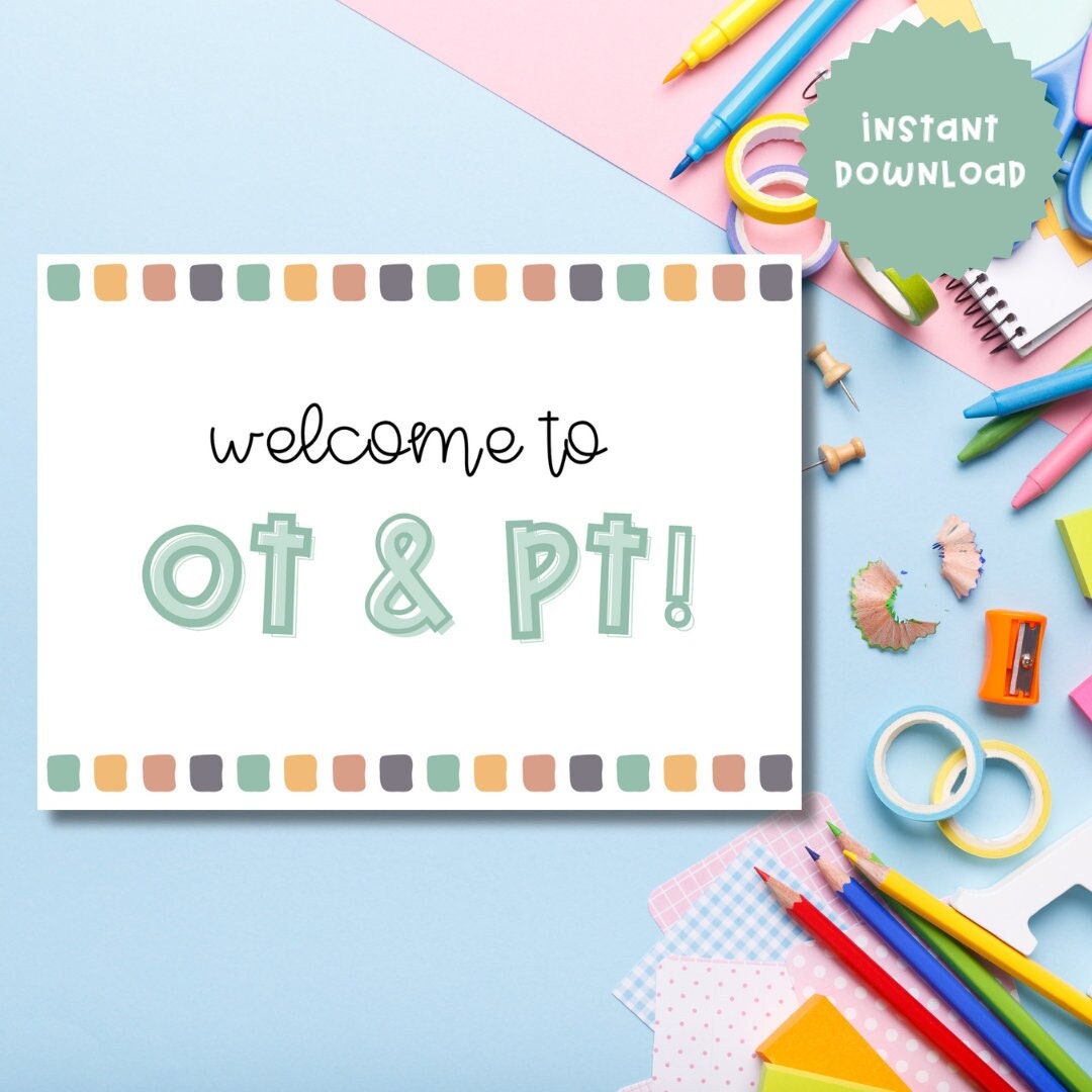 Occupational Therapy Welcome Sign | Physical Therapy Welcome Sign ...