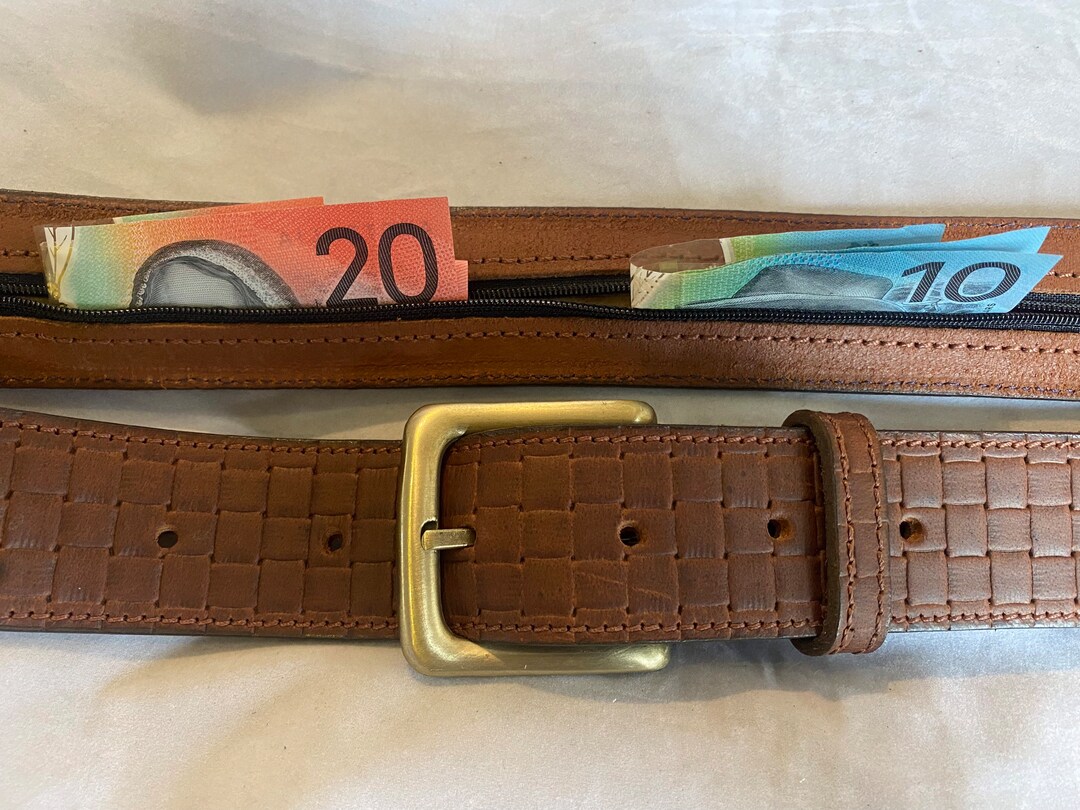 Tan Leather Money Belt - Etsy