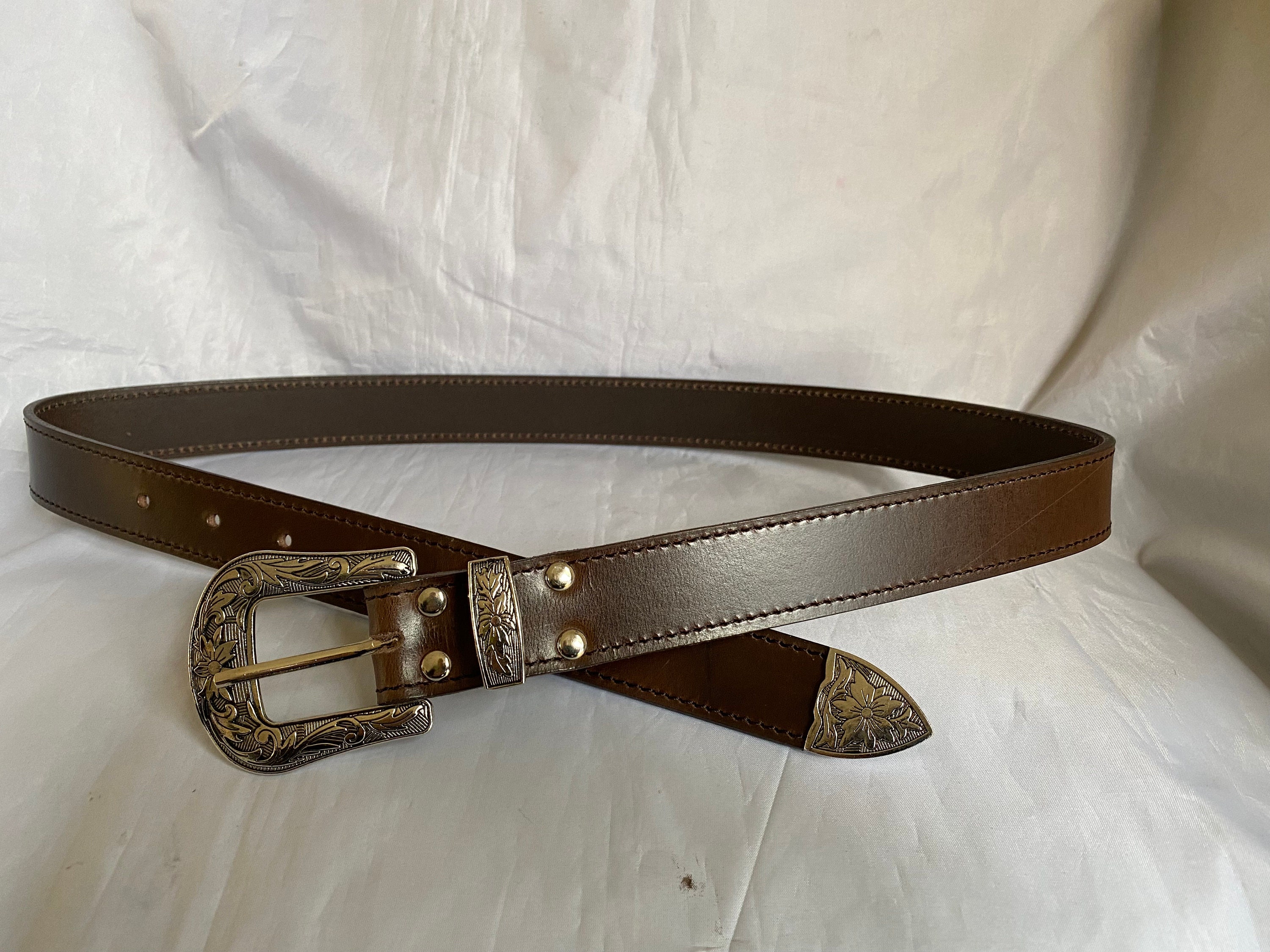 Leather Brown Weston Belt - Etsy
