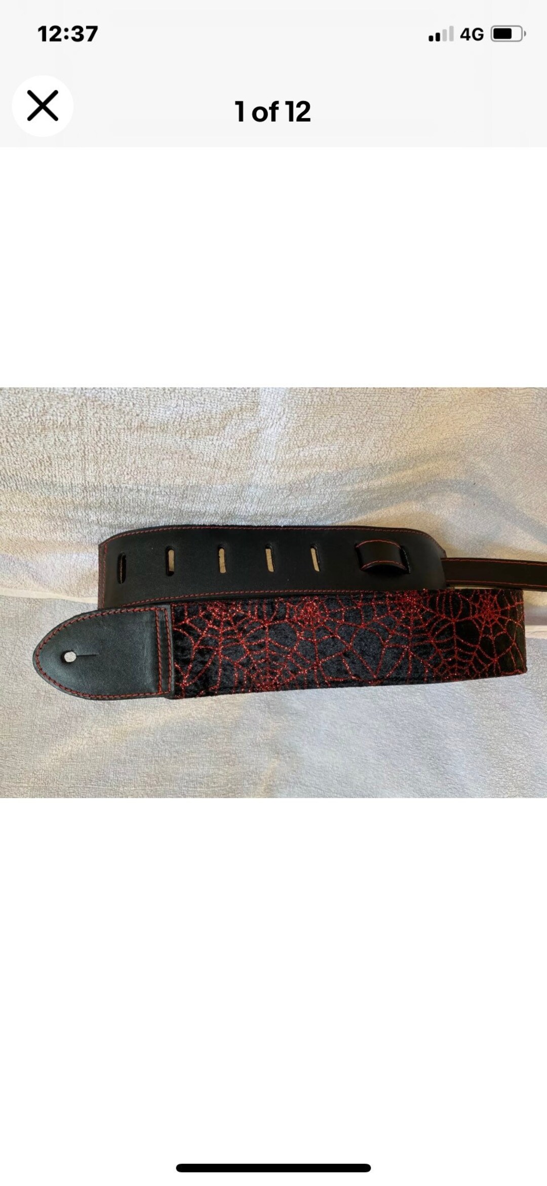 Black Leather Red Spider Web Guitar Strap - Etsy
