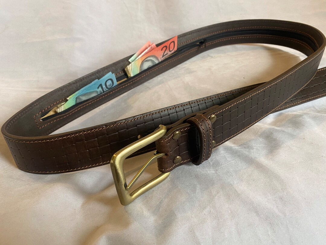 Brown Leather Money Belt - Etsy