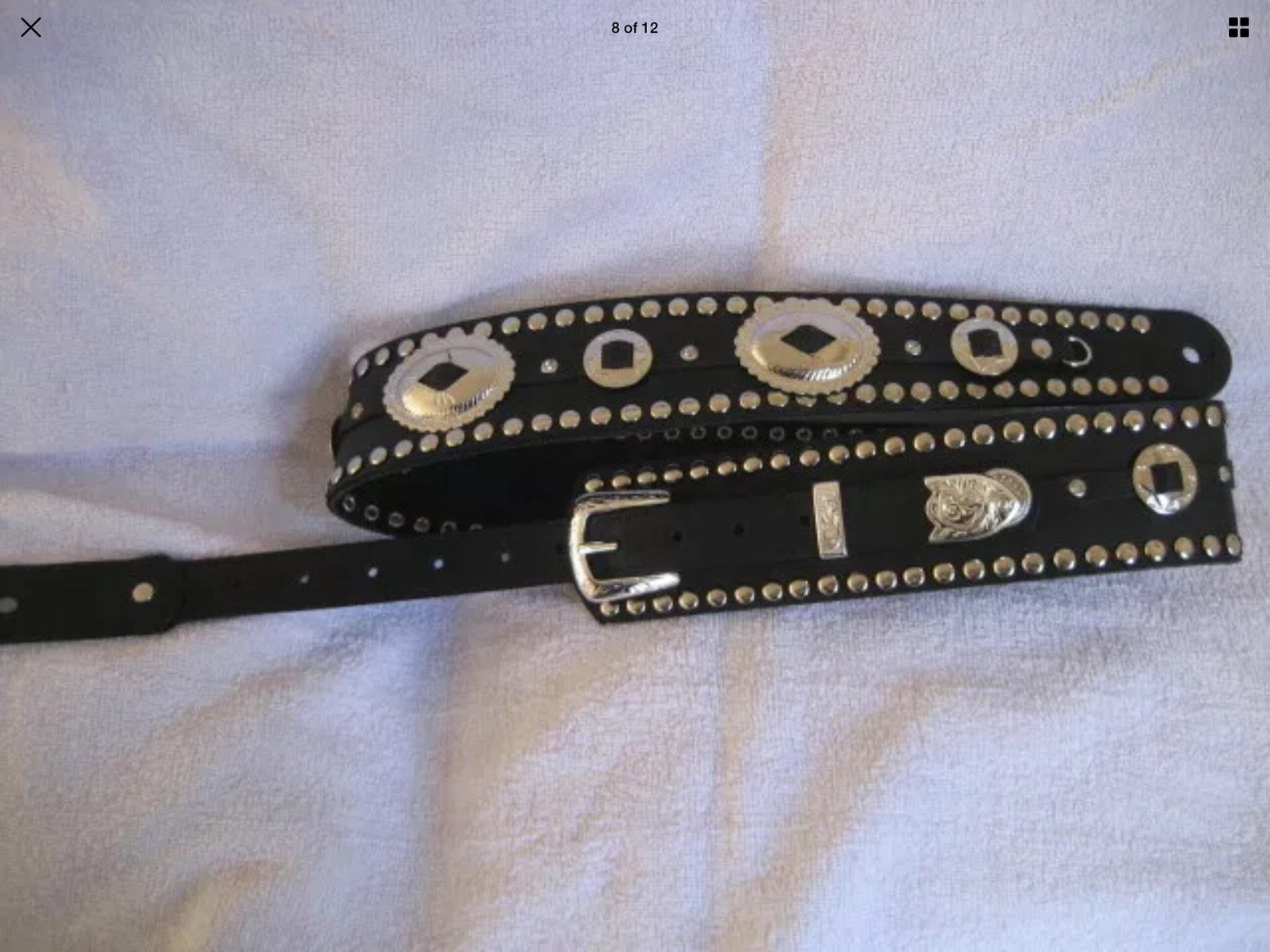 Genuine leather studded/ Concho guitar strap | Etsy