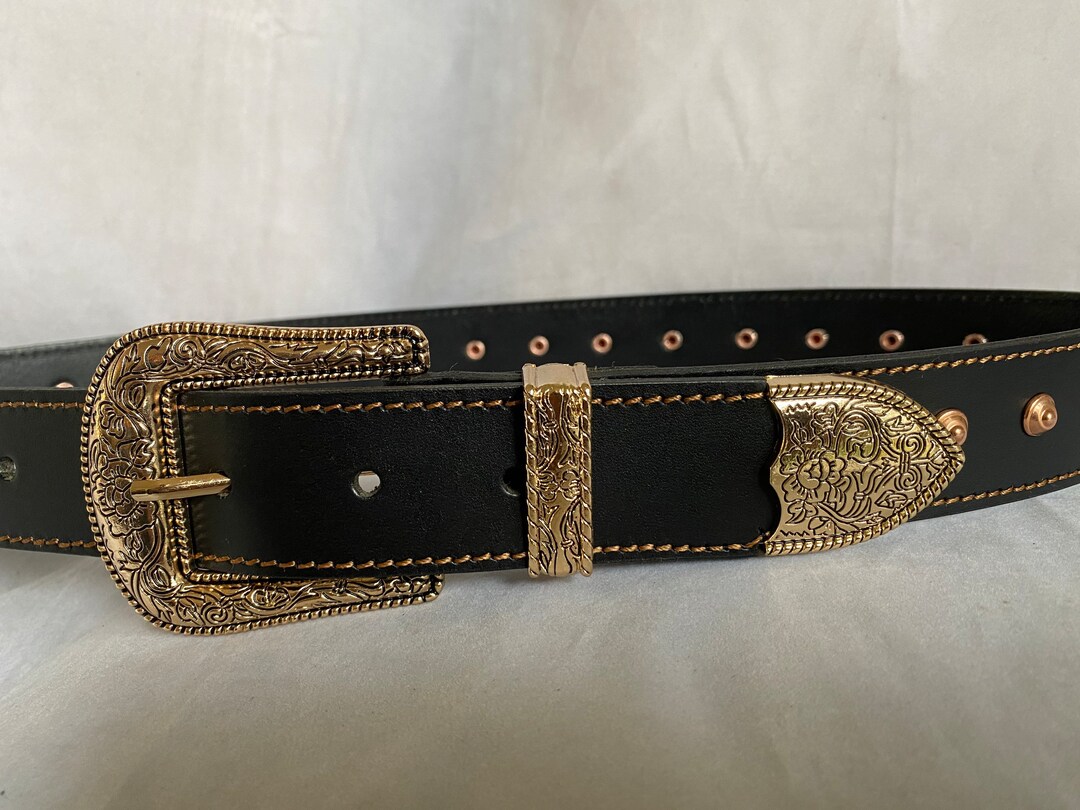 Black Weston Studded Belt - Etsy