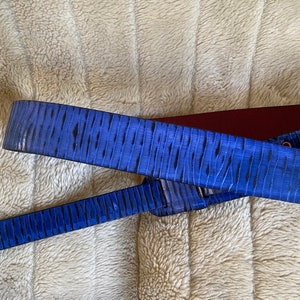 Electric Blue Leather Guitar Strap - Etsy