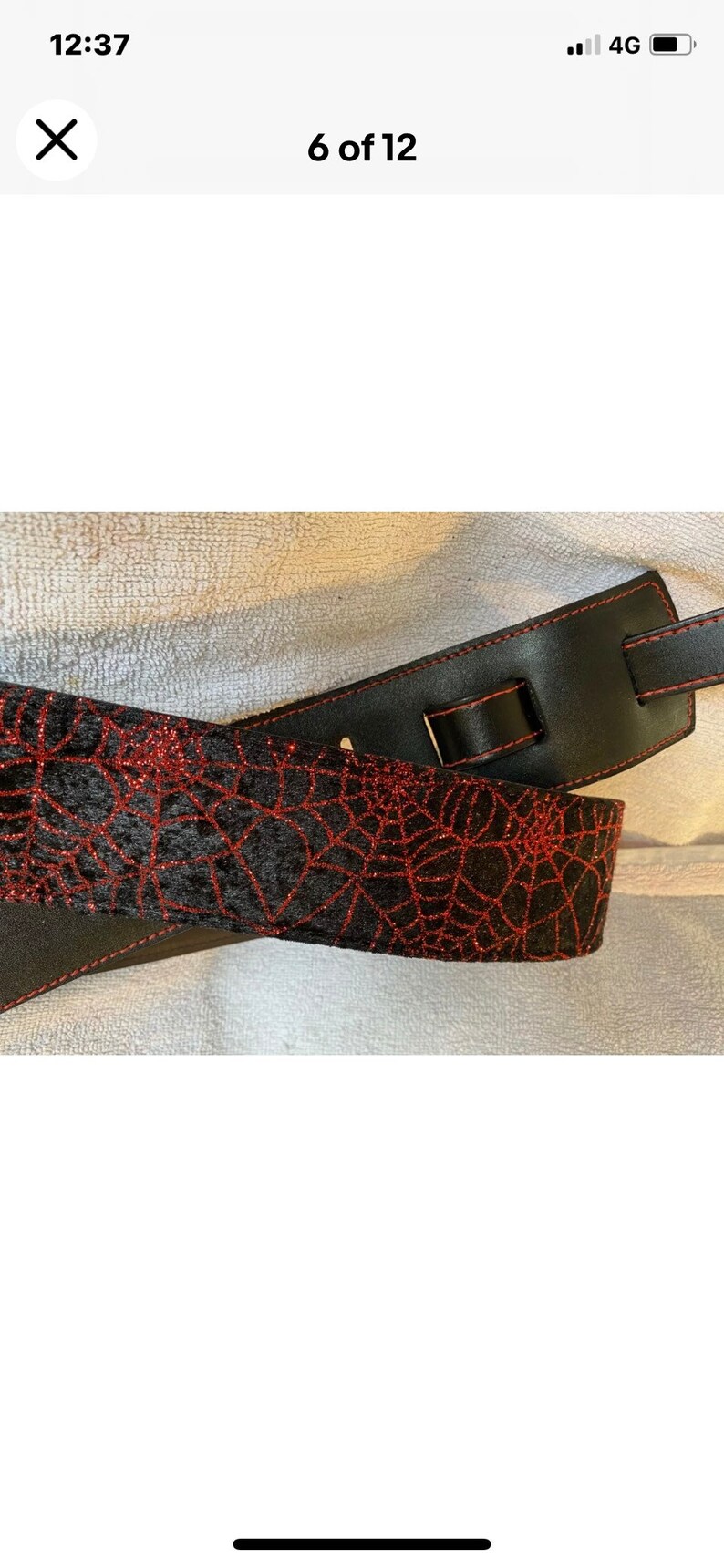 Black Leather Red Spider Web Guitar Strap - Etsy