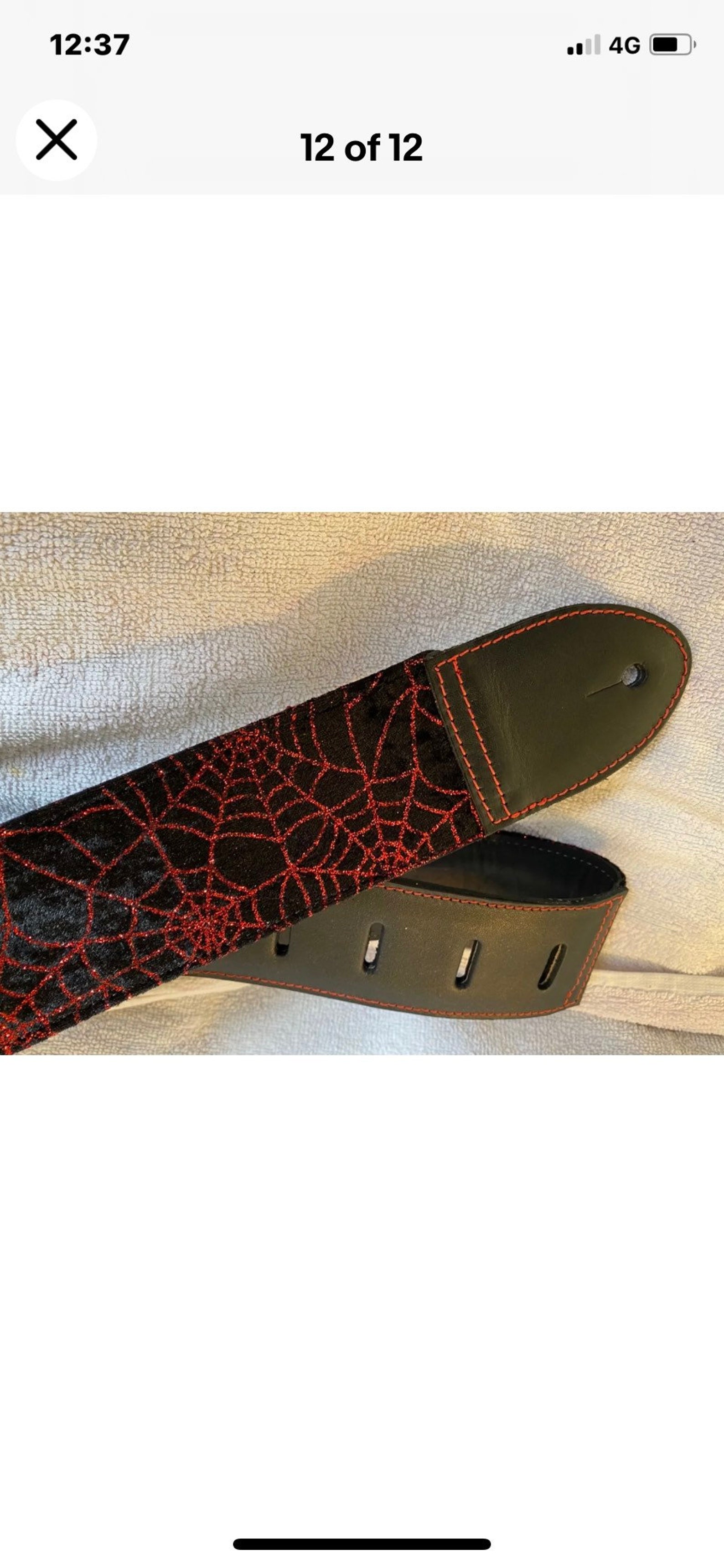 Black Leather Red Spider Web Guitar Strap - Etsy