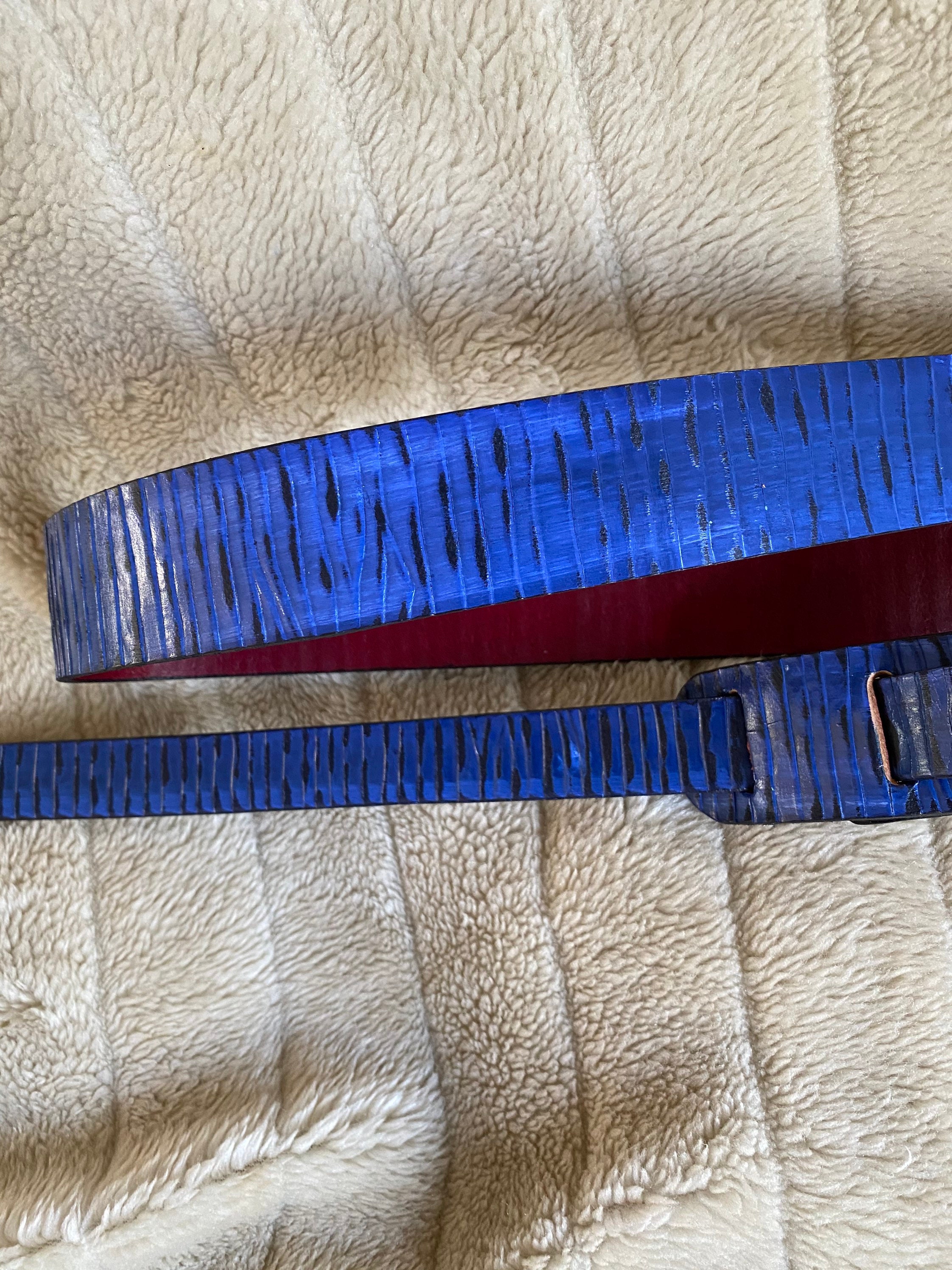 Electric Blue Leather Guitar Strap | Etsy