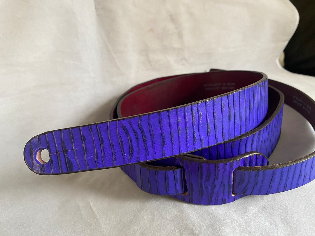 Purple Leather Guitar Strap - Etsy