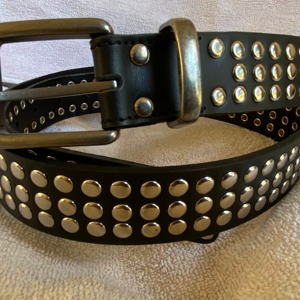 Leather Studded Belt - Etsy