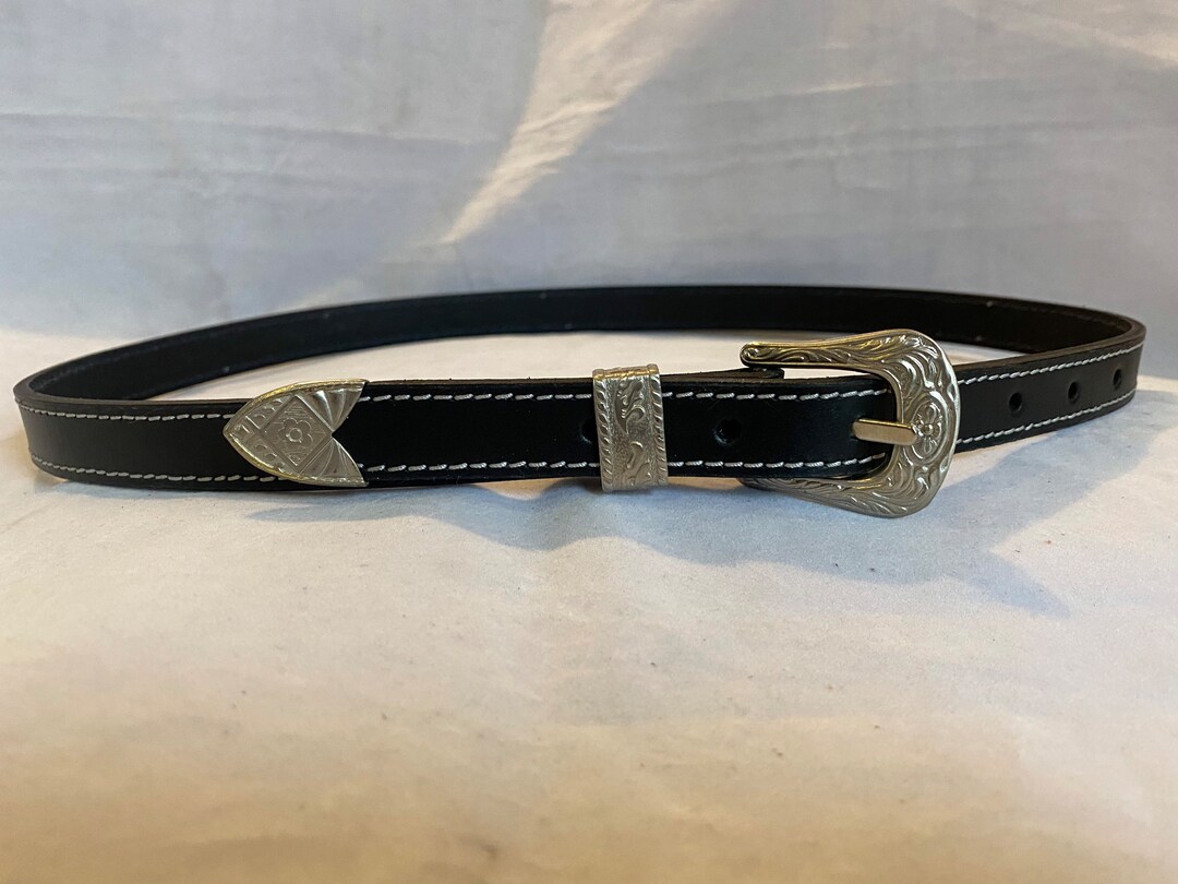Black Leather Weston Kids Belt - Etsy