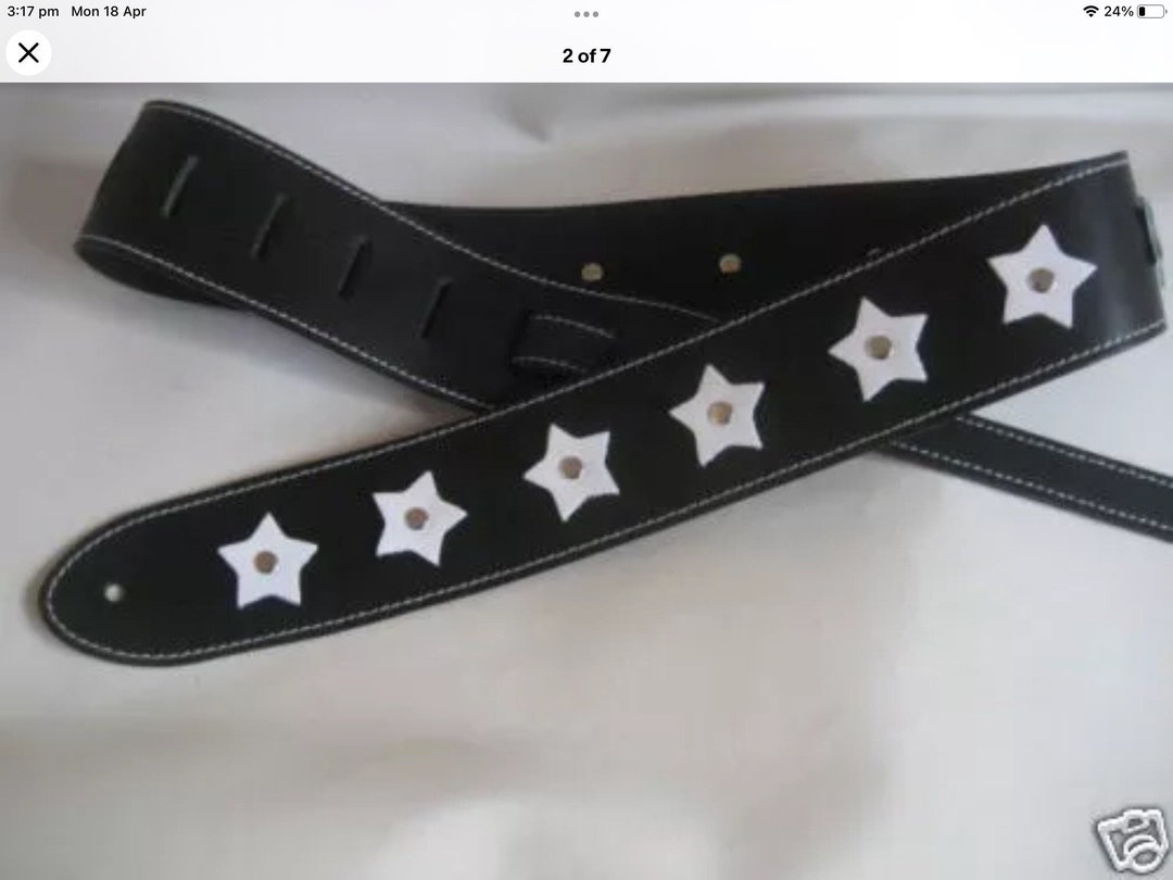 Genuine Leather Star Guitar Strap - Etsy