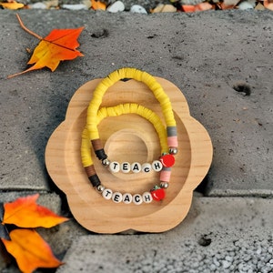 Teacher Gift, Teacher Pencil Bracelet, Teach, Teacher Bracelet, Personalized Bracelet, Beaded ...