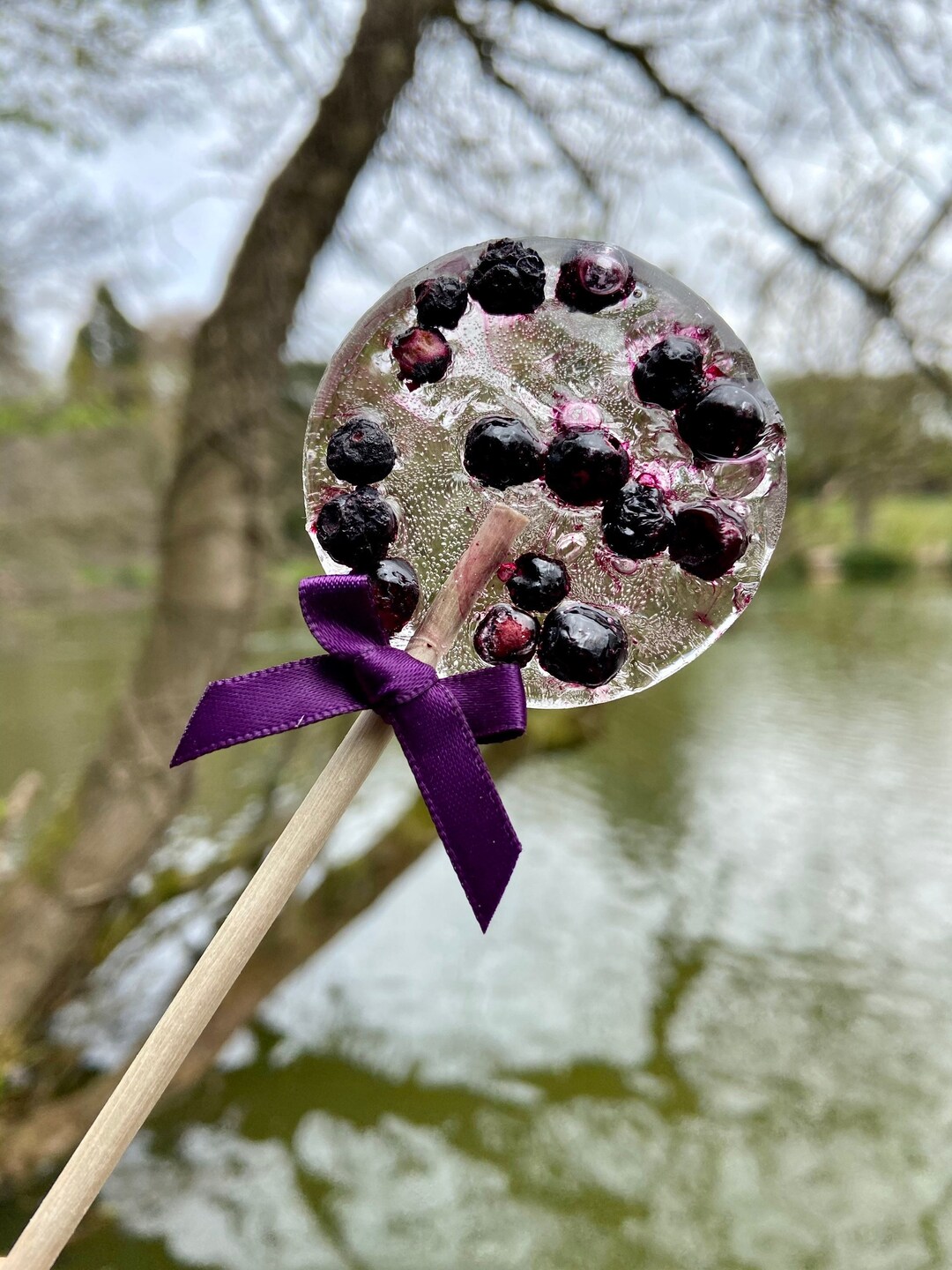 5 Blueberry Lollipops. Wedding Favours, Table Decor, Party Favours ...