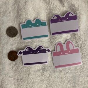 Kawaii Cute Animal Name Tag LGBTQ+ Pronoun Pin Stickers - Etsy