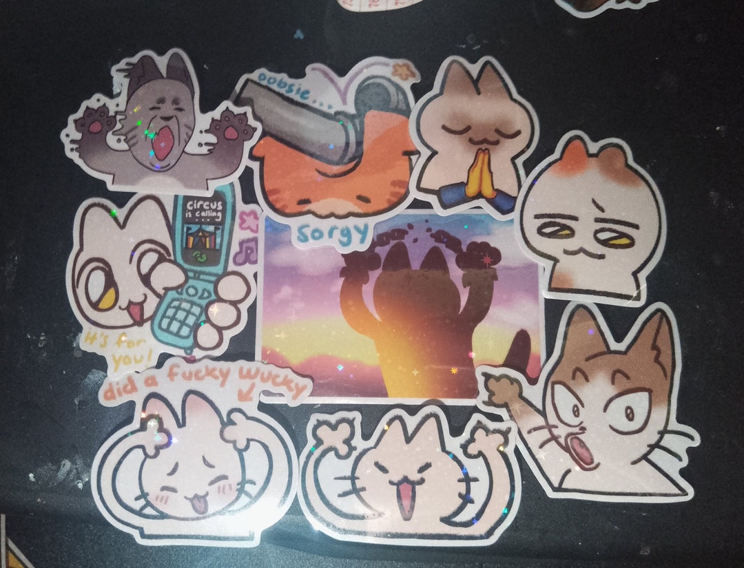 Silly Meme Cat Vinyl Stickers - Etsy