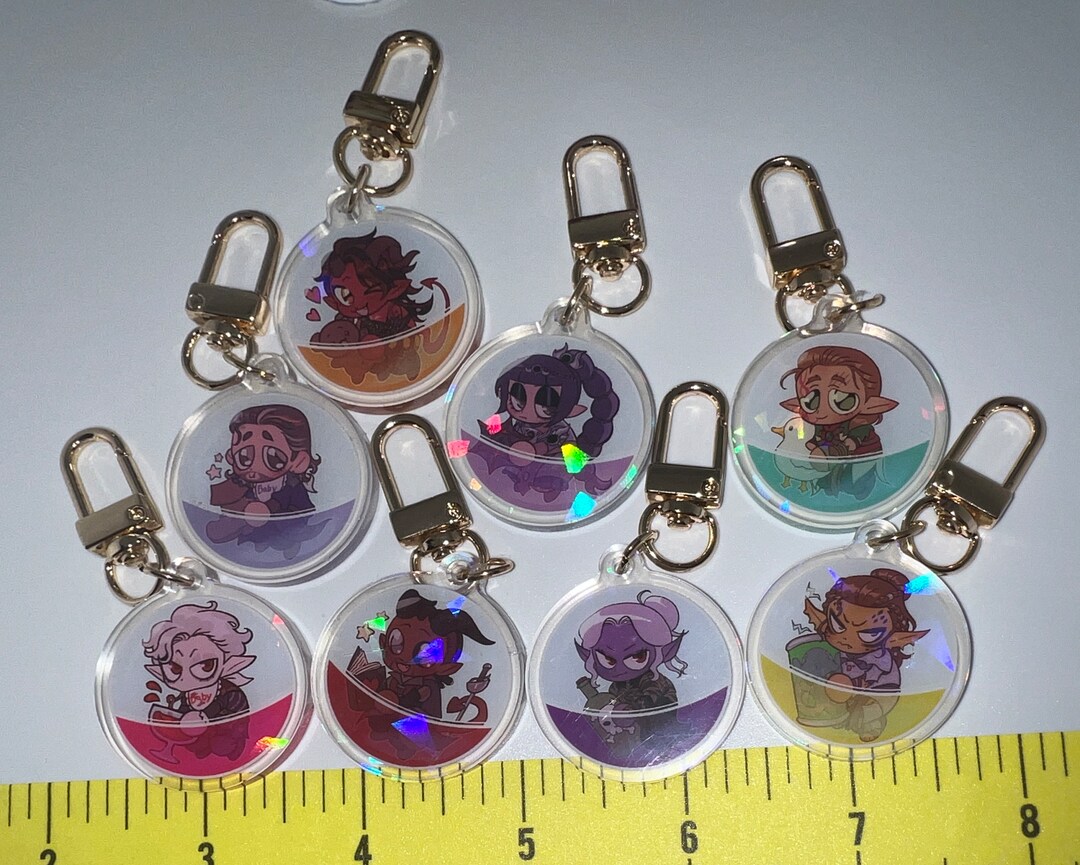 Baldurs Gate 3 BG3 Acrylic Gachapon Keychain Minthara Astarion Wyll ...