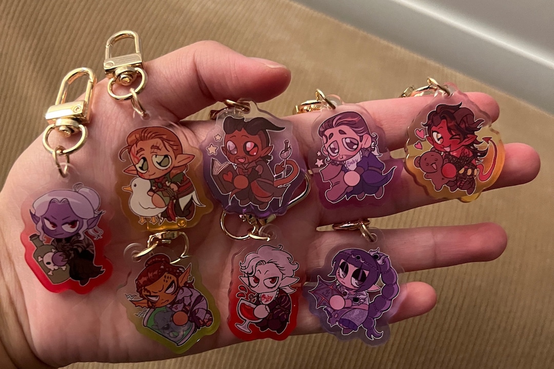 Baldur’s Gate 3 BG3 Acrylic Keychain Minthara Astarion Wyll Lae’zel ...