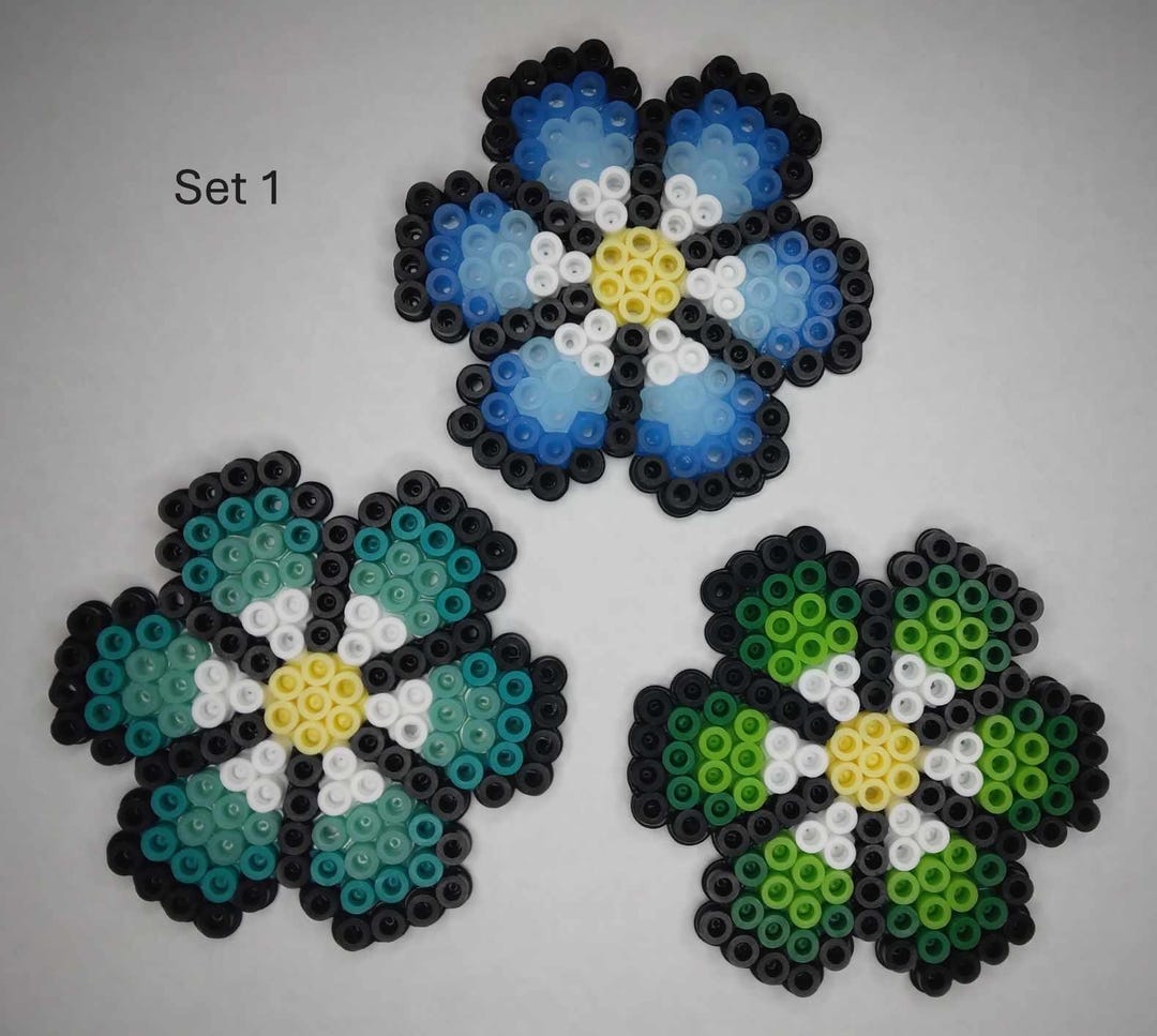 Set of 3 Flowers Bead Sprite Kitchen Decor or Magnet Customize Color - Etsy