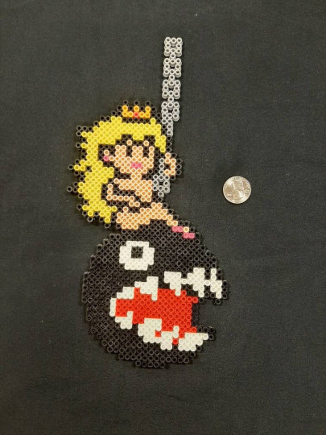 Princess Peach Chomping Ball Perler Bead Wall Hanging Pixel Art - Etsy