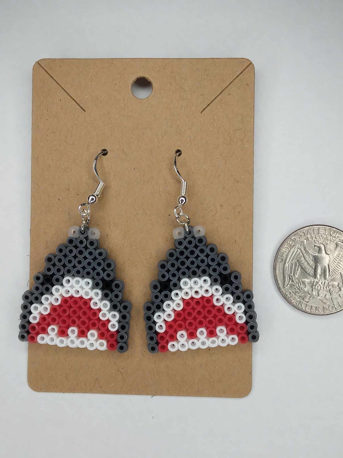Shark Great White Jaws Shark Week Perler Bead Mini Earrings - Etsy