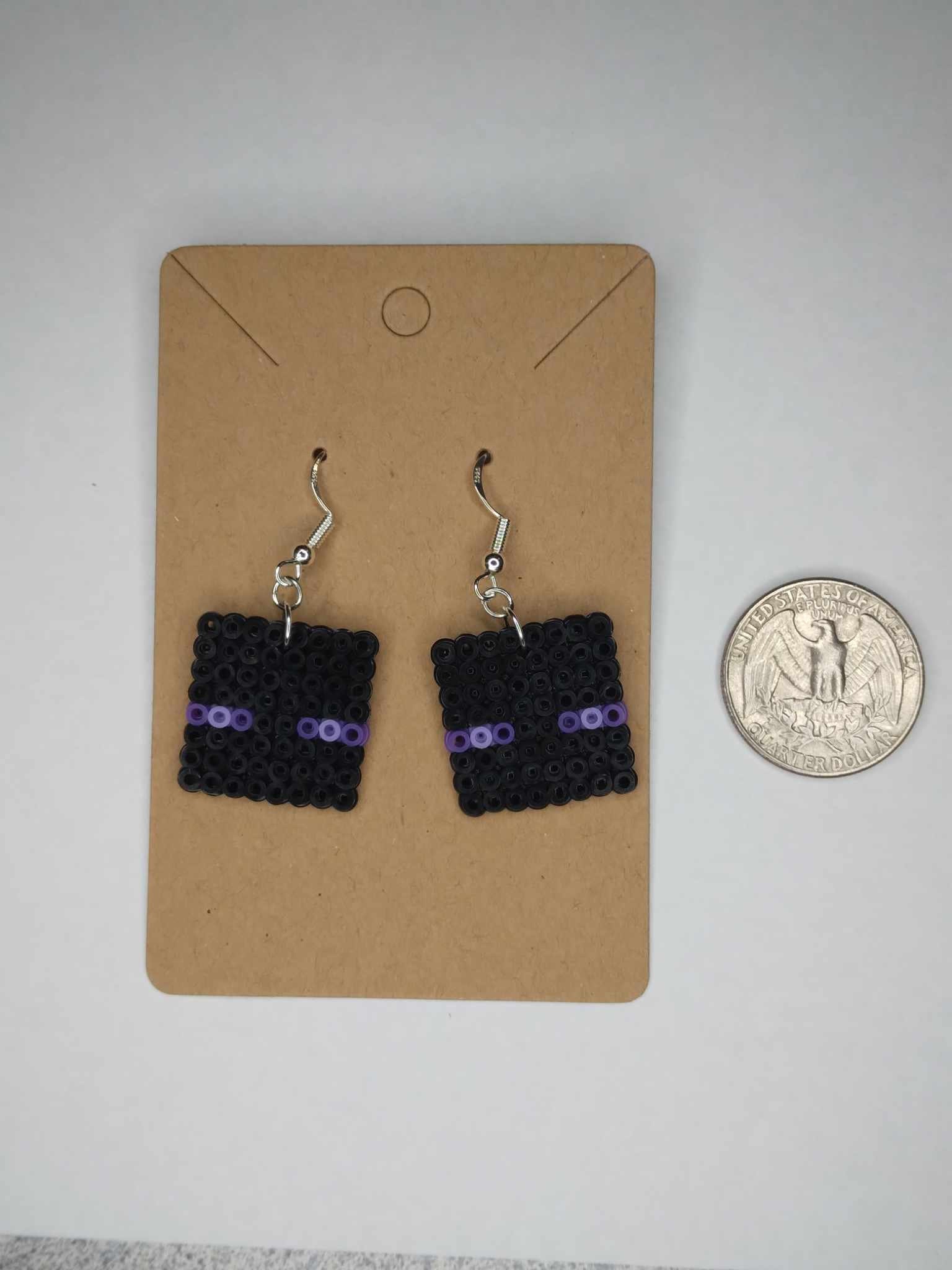Minecraft Enderman Perler Bead Mini Earrings - Etsy